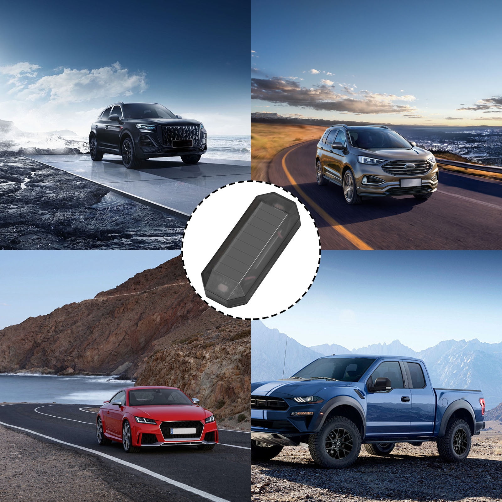 Solar-Powered Car Lights,Led Emergency Beacon,Waterproof,Durable ...