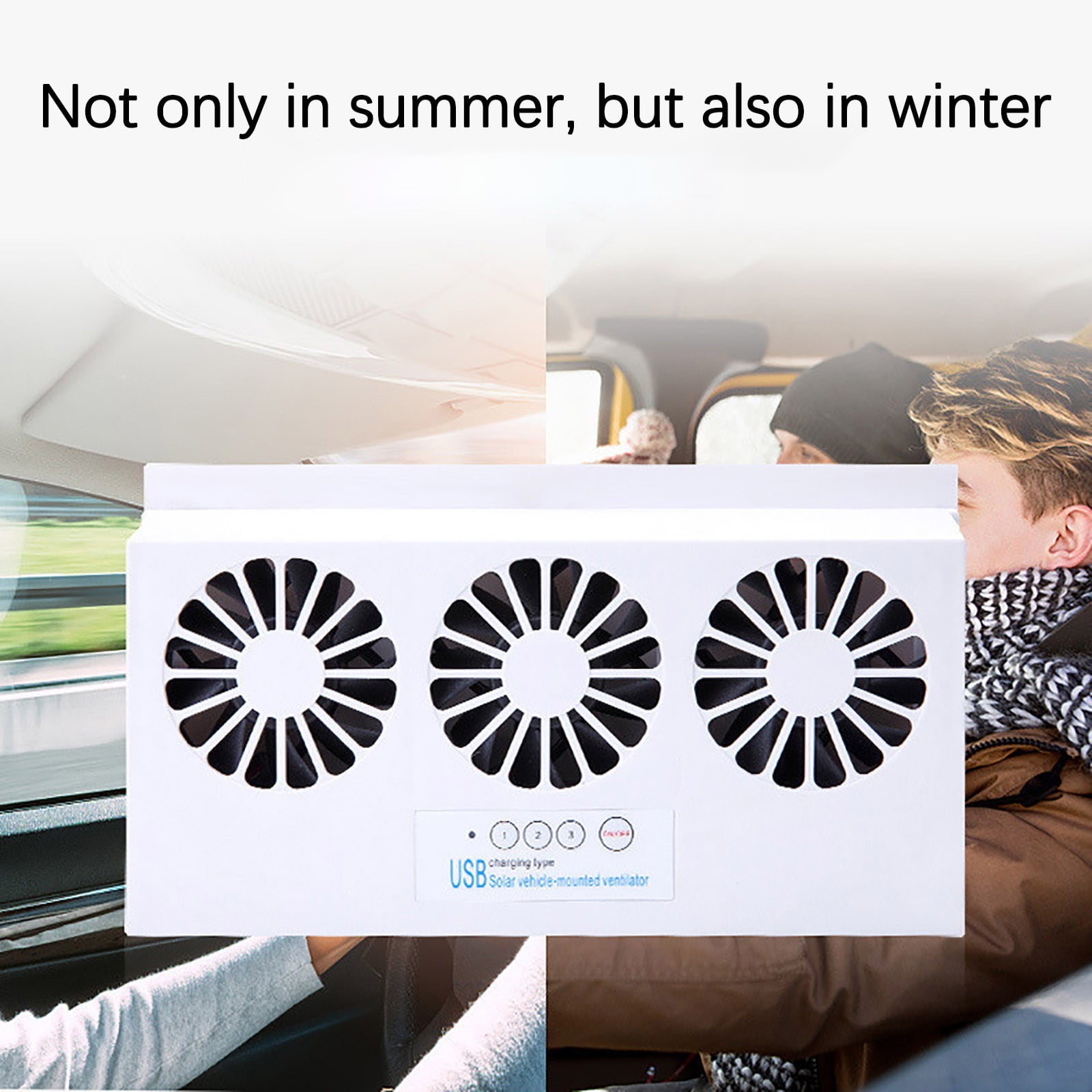 Solar Powered Car Ventilation Fan Wireless Auto Radiator Cooler Passive ...