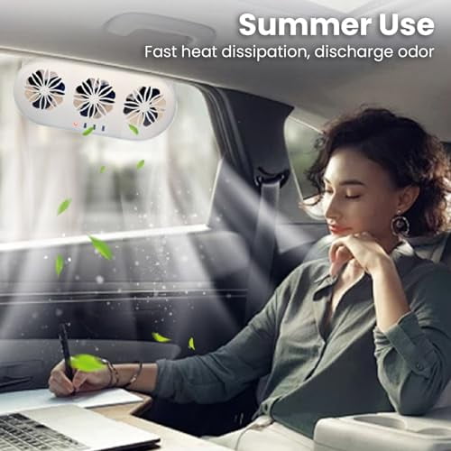 Solar Powered Car Ventilator, Solar Power Car Exhaust Fan with Three ...