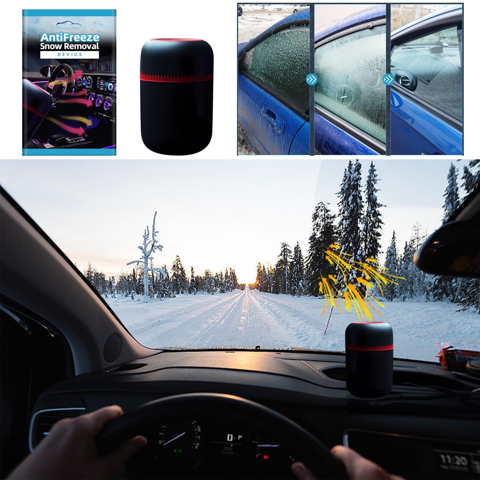 Solar Powered Car Windshield Defroster and De-Icer, Portable Heater for ...