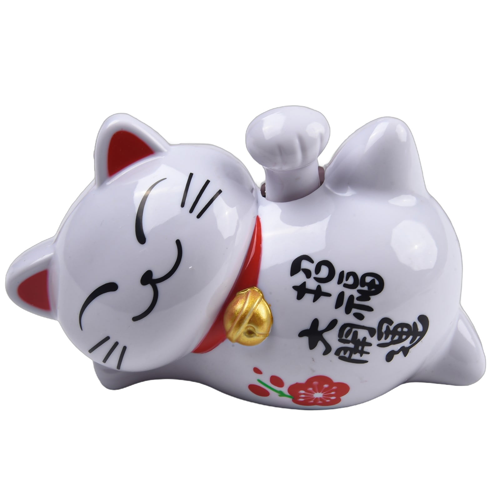 Solar Powered Chinese Lucky Waving Cat Beckoning Maneki Neko Fortune ...