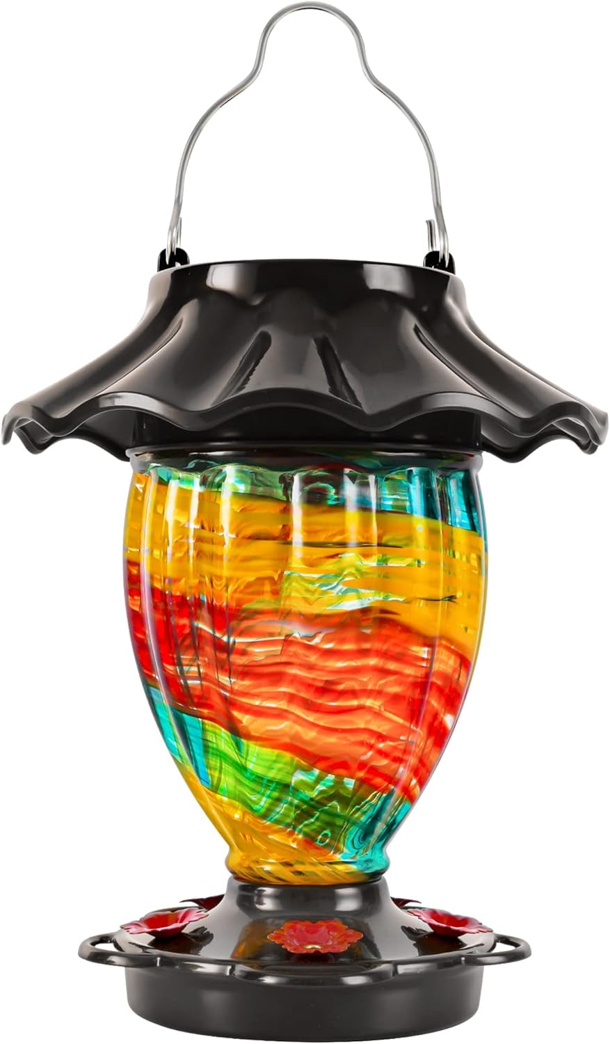 Solar Powered Color Changing Hummingbird Feeder for Outdoors Hanging ...