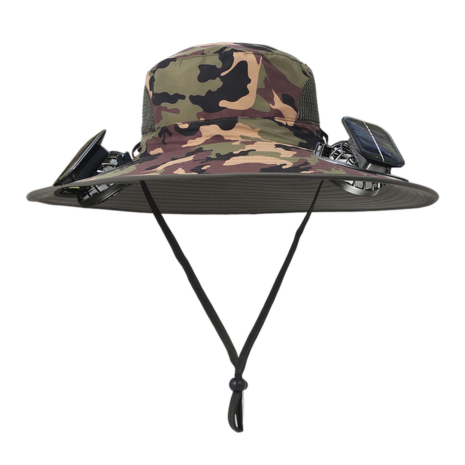 Solar Powered Cooling Hat for Men Rechargeable USB Fan with Wide Brim ...