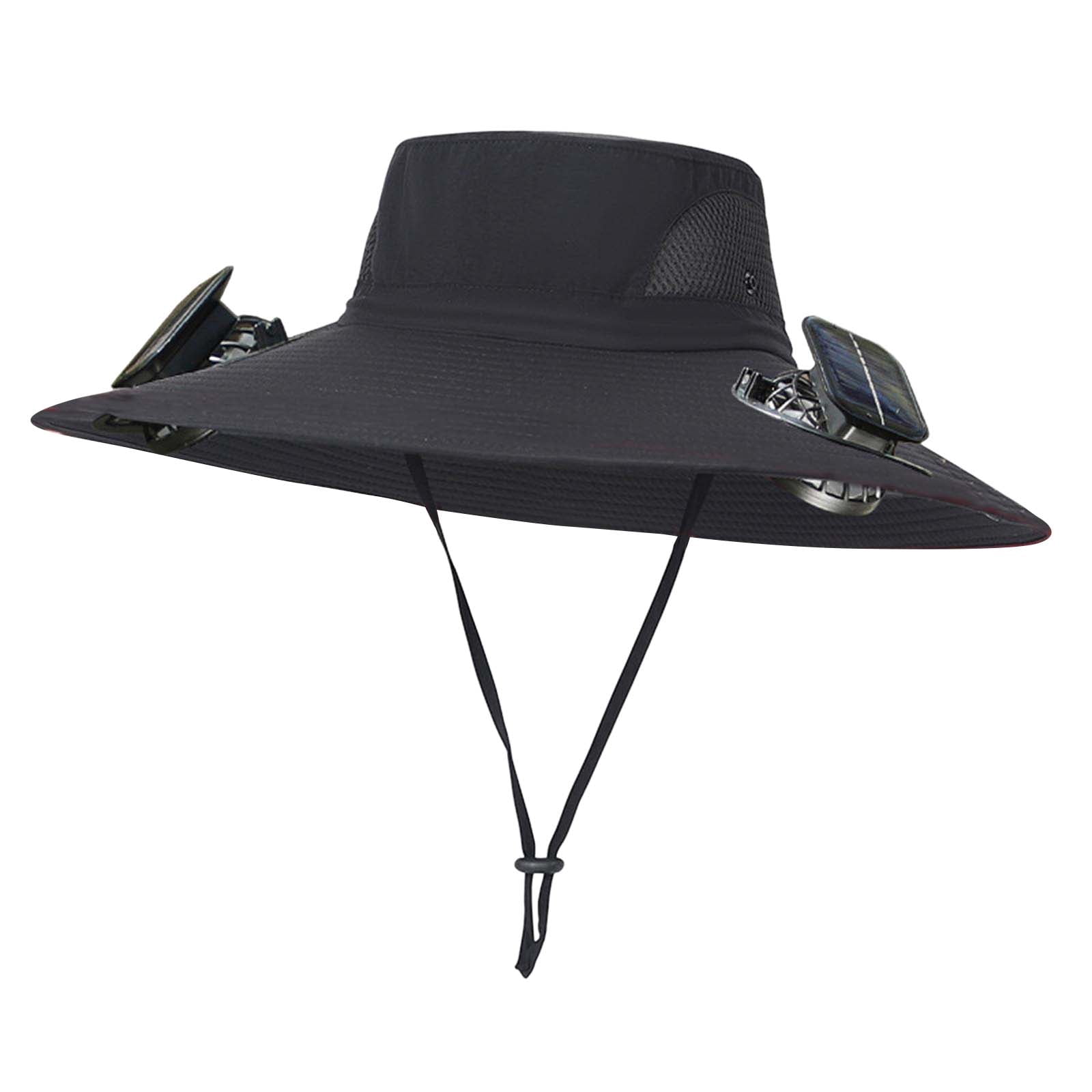 Solar Powered Cooling Hat for Men Rechargeable USB Fan with Wide Brim ...