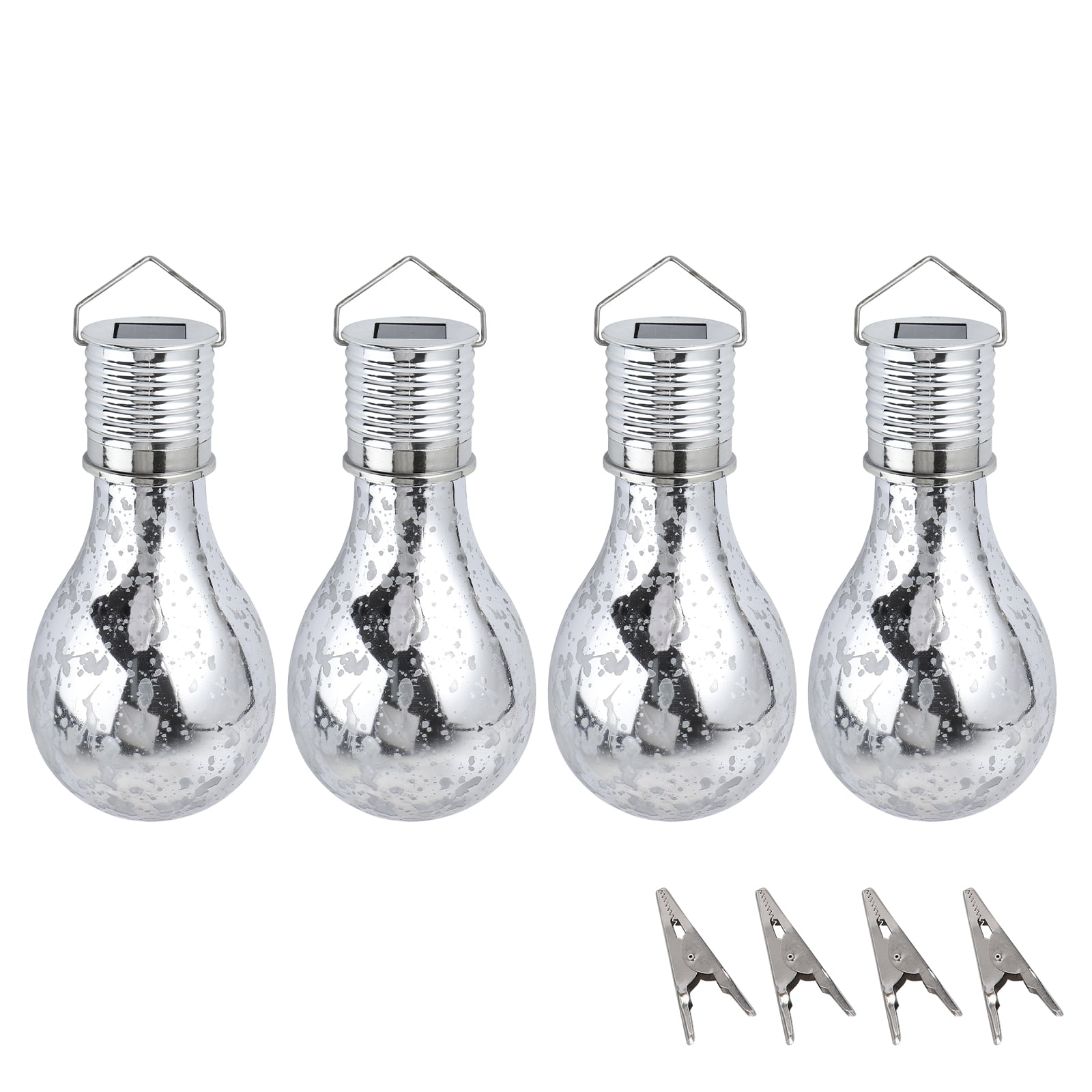 Solar Powered Decorative Light Bulb with Copper Wire and Silver Finish ...
