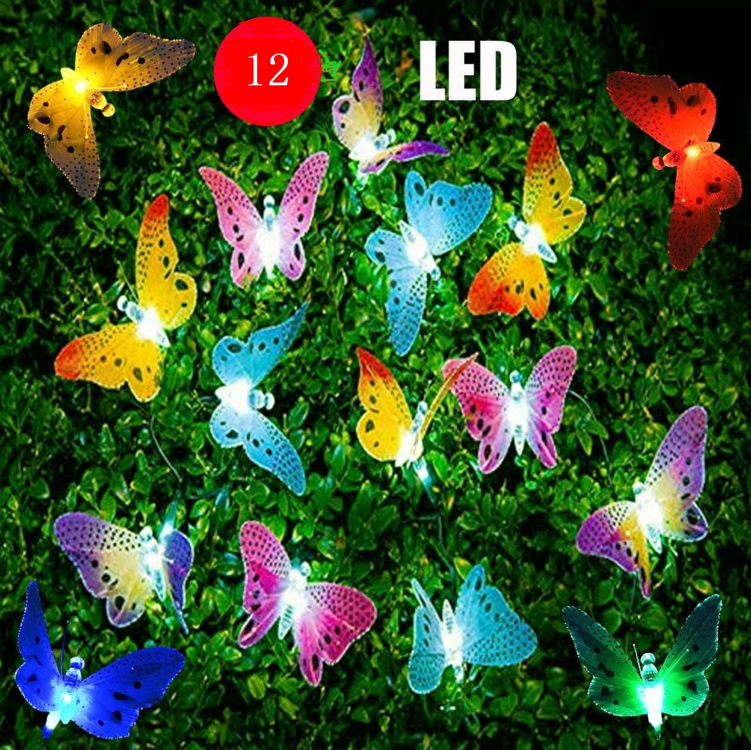 Solar-Powered Fairy Lights - LED String Lights, 12Pcs Multi-Color LED ...