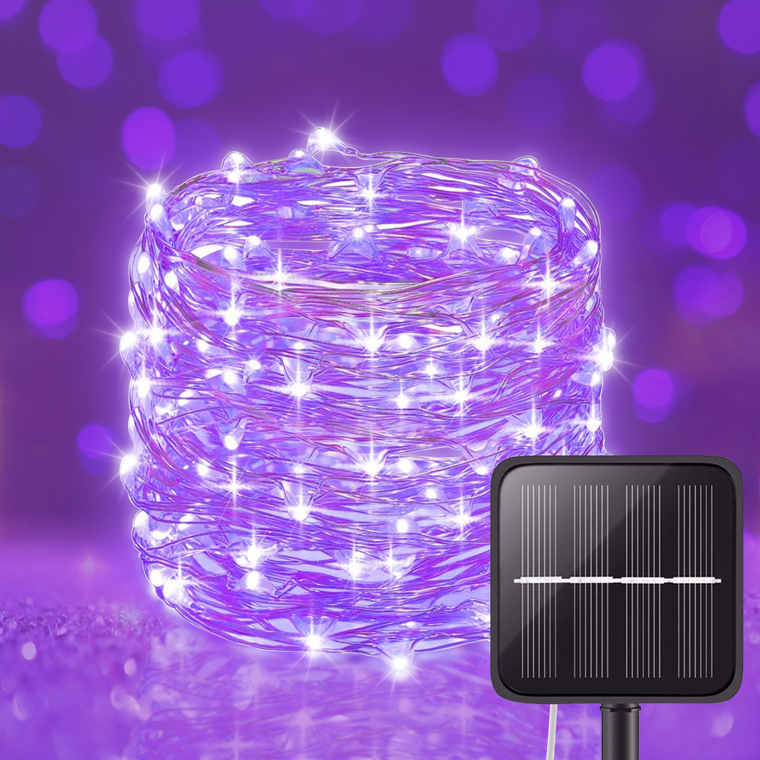 Solar Powered Fairy String Lights, 66Feet 200 LED Copper Wire Lights ...