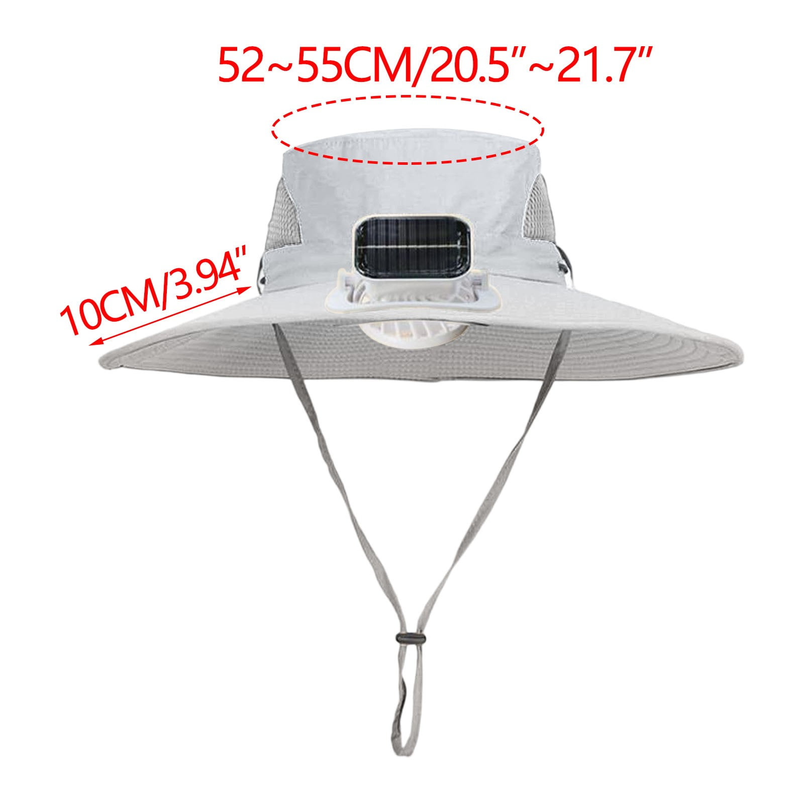 Solar Powered Fan Cap with High Wind Power and Rechargeable Large Sun ...