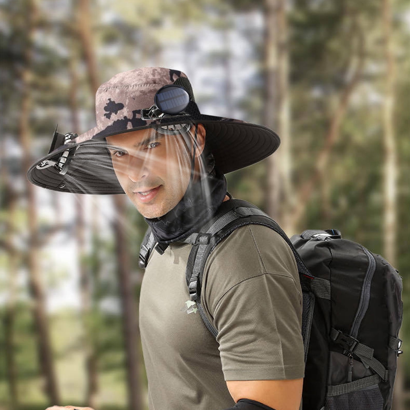 Solar Powered Fan Hat,2025 New Breathable Wide Brim Solar Fan Hat,Fan ...