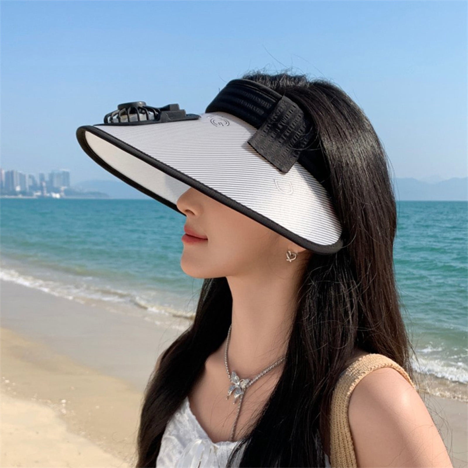 Solar Powered Fan Hat with USB Charging, Adjustable Cooling Sun Hat ...