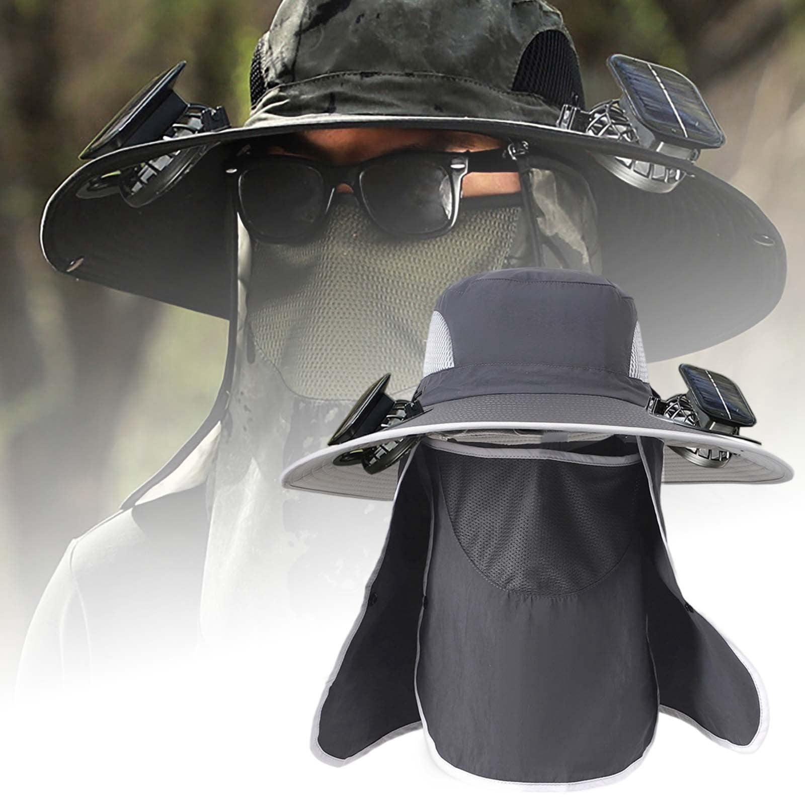 Solar Powered Fan Hat with USB Charging - UPF 50+ Wide Brim Sun Hat for ...