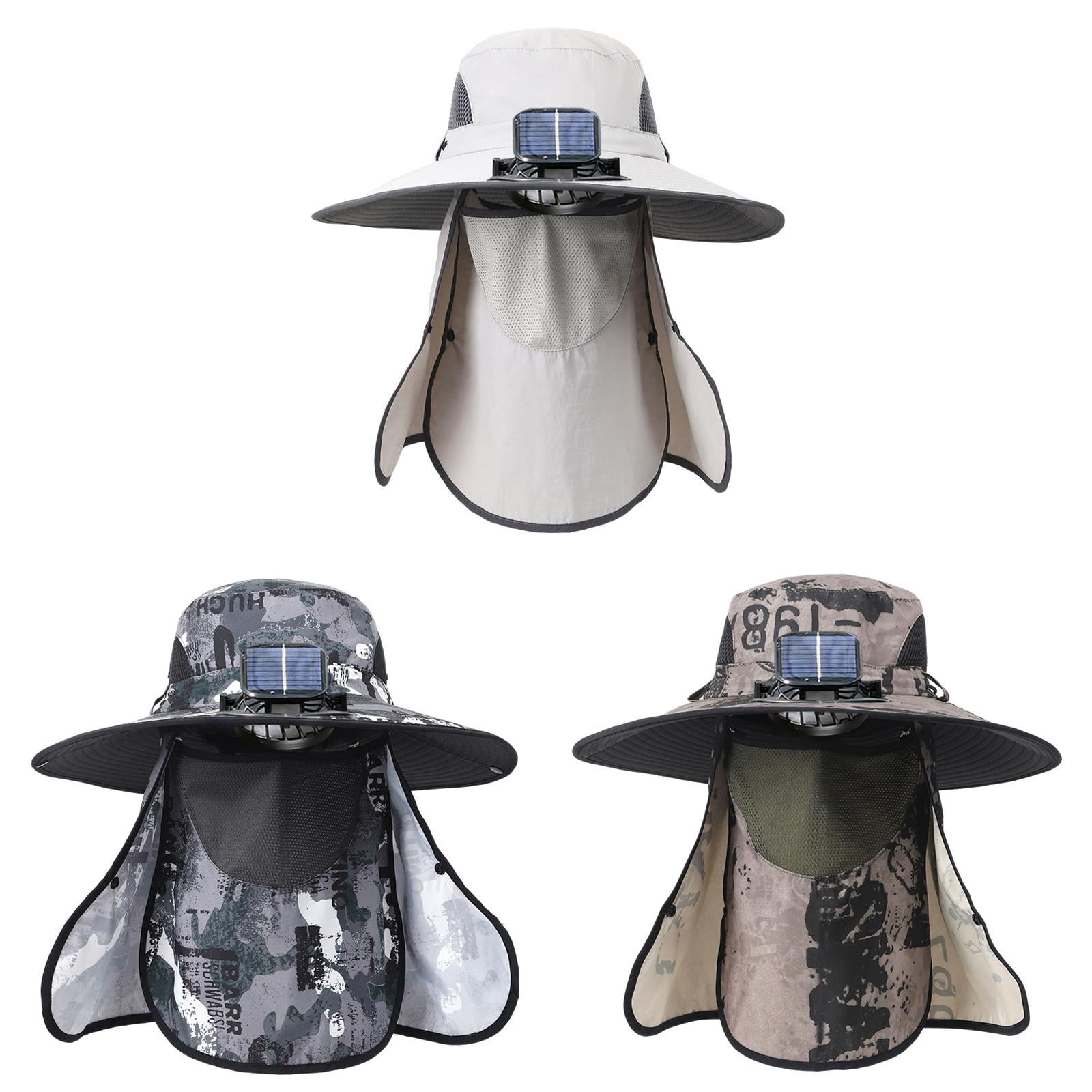 Solar Powered Fan Hat，Waterproof Oversized Fishing Hat with Fan Bucket ...