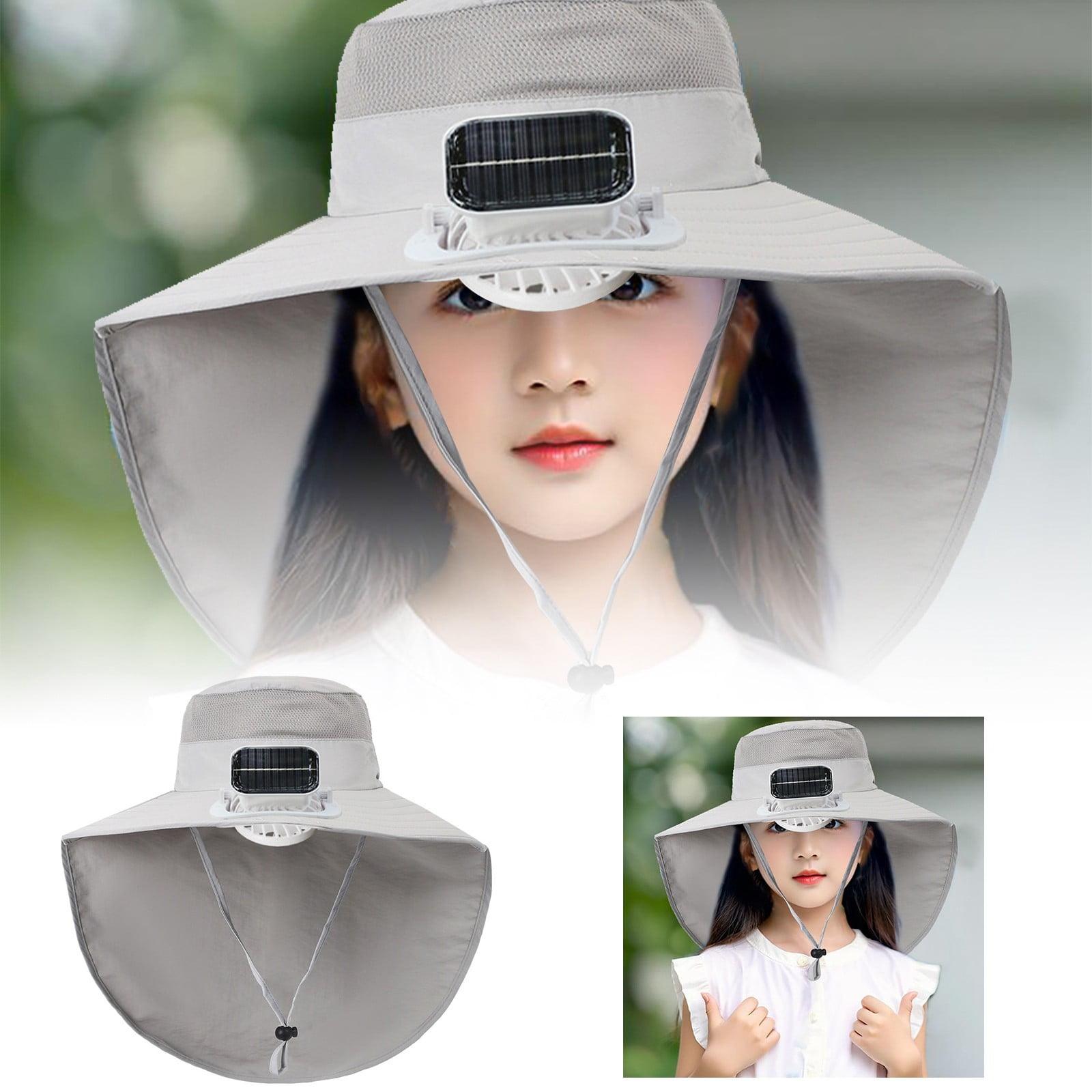 Solar Powered Fan Hat - Wide Brim Sun Hat with Solar Charging Cooling ...