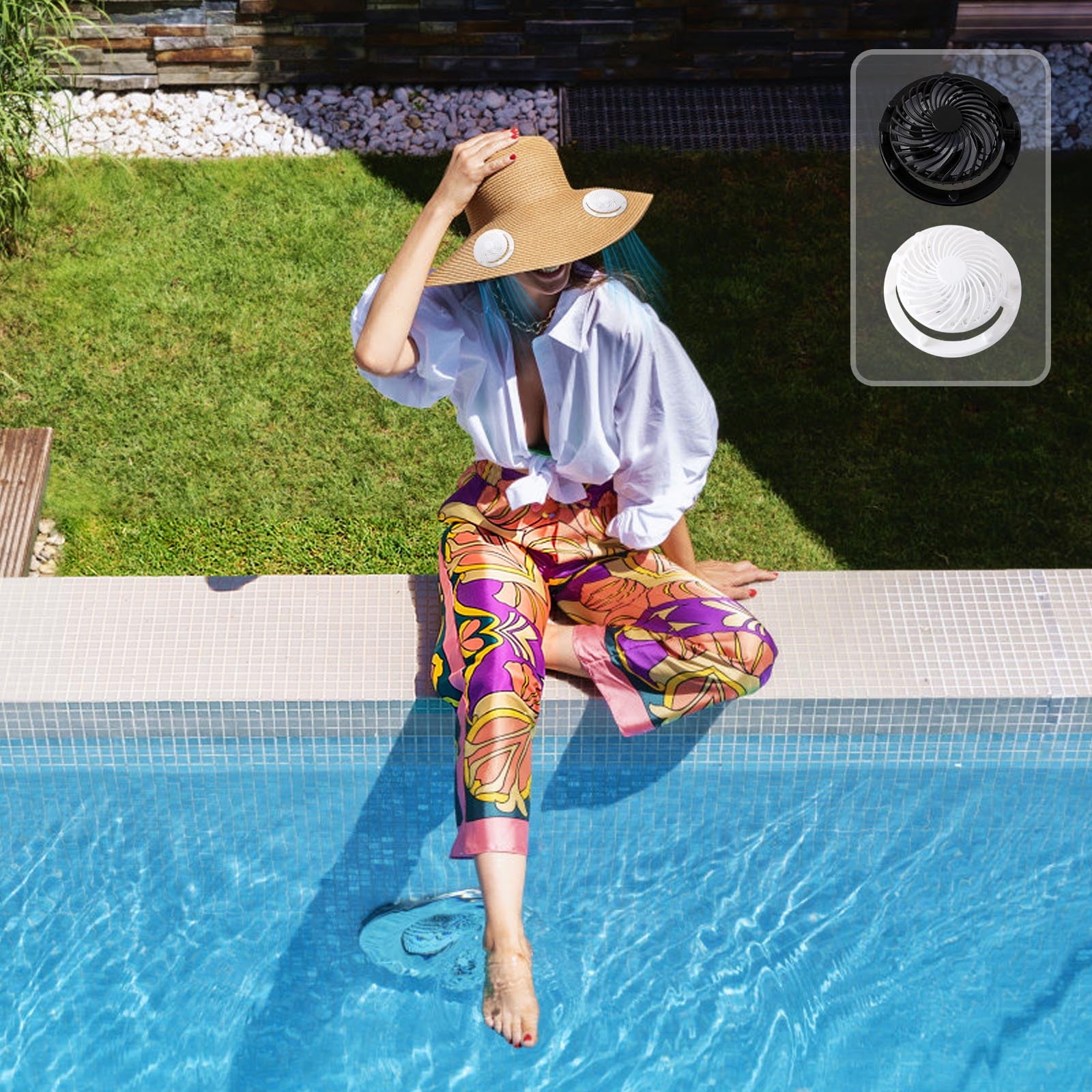 Solar Powered Fan for Hats, Rechargeable USB Mini Fan with 3 Speeds ...