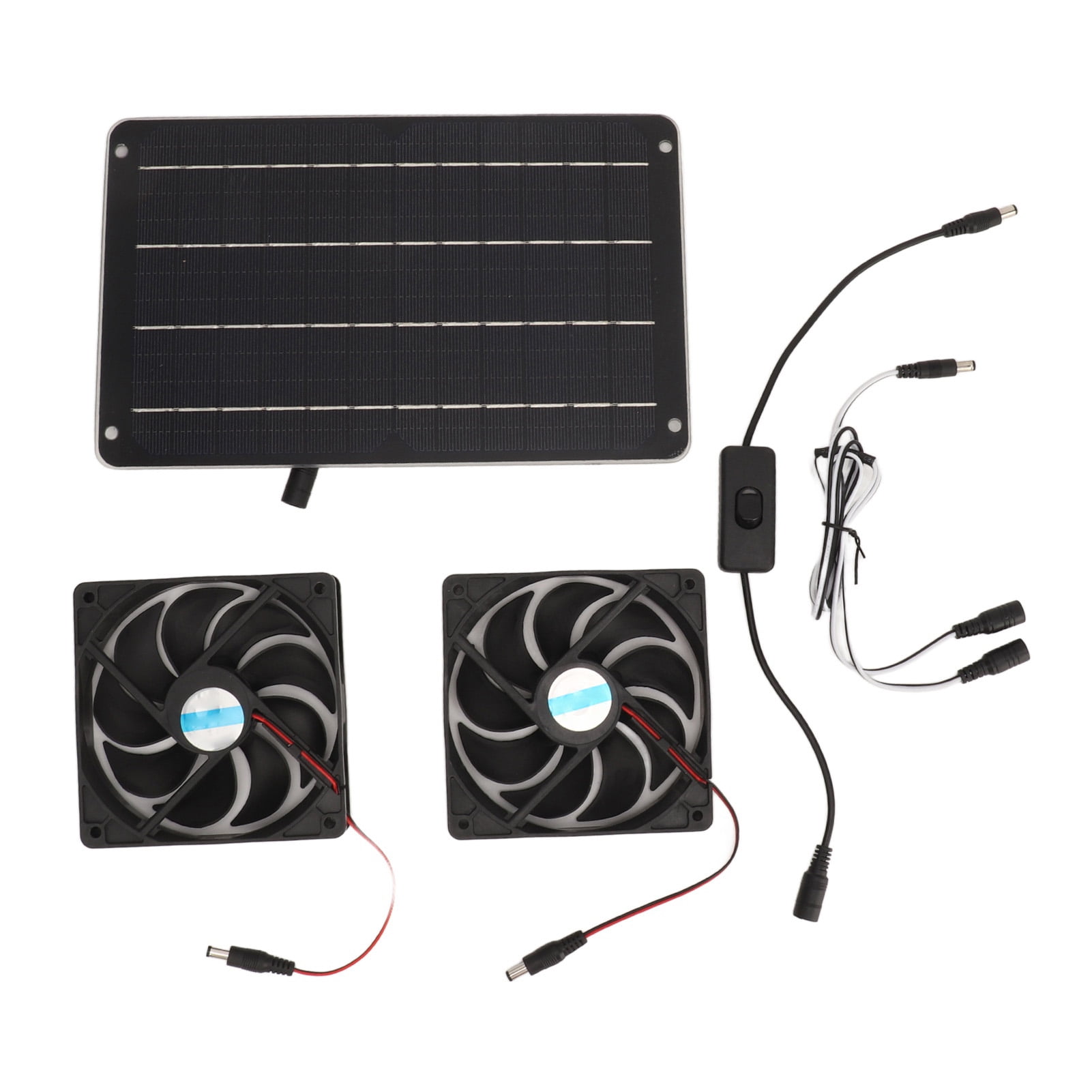 Solar Powered Fan Kit, 20W Dual Fan with Switch for Heat Dissipation ...
