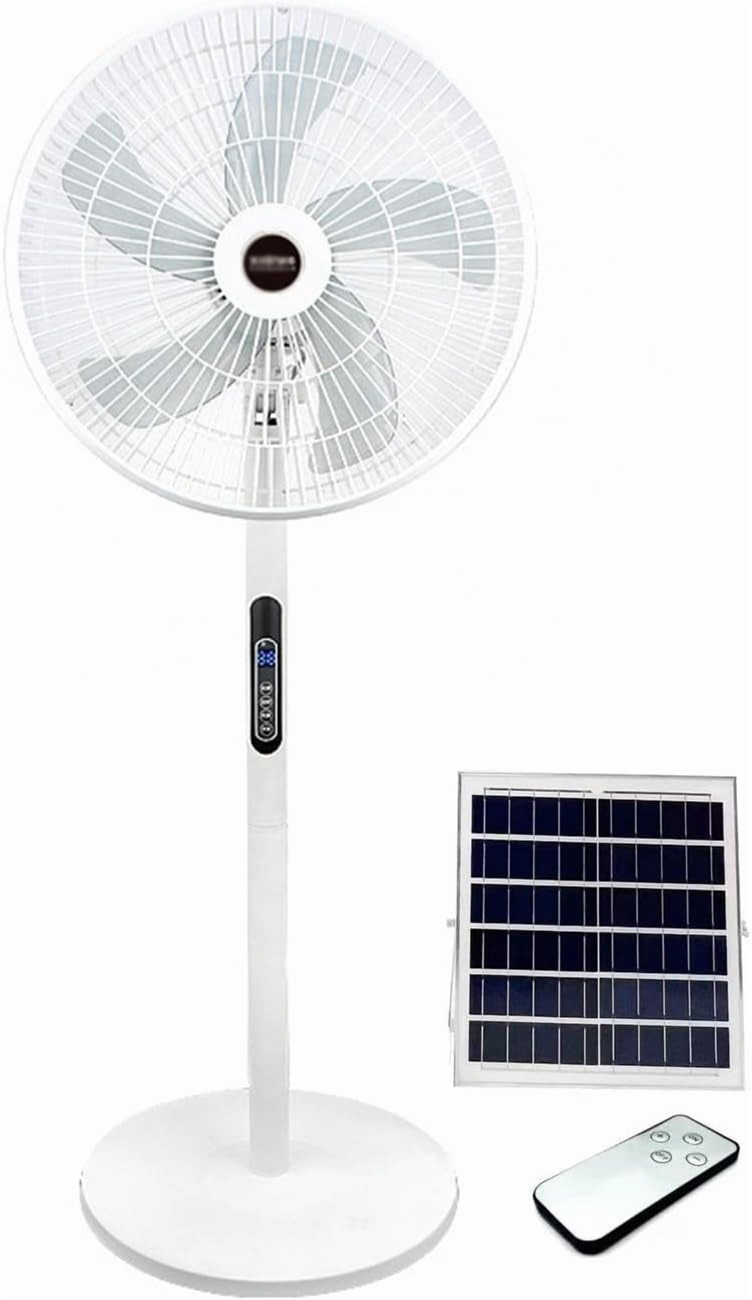 Solar Powered Fan, Rechargeable Oscillating Standing Fan Camping Fans ...