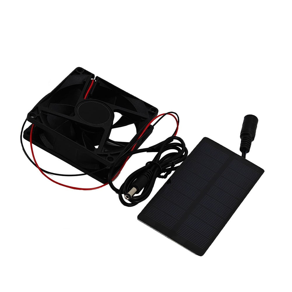 Solar Powered Fan with DC Solar Outdoor Powered Camping Fan Solar Panel ...