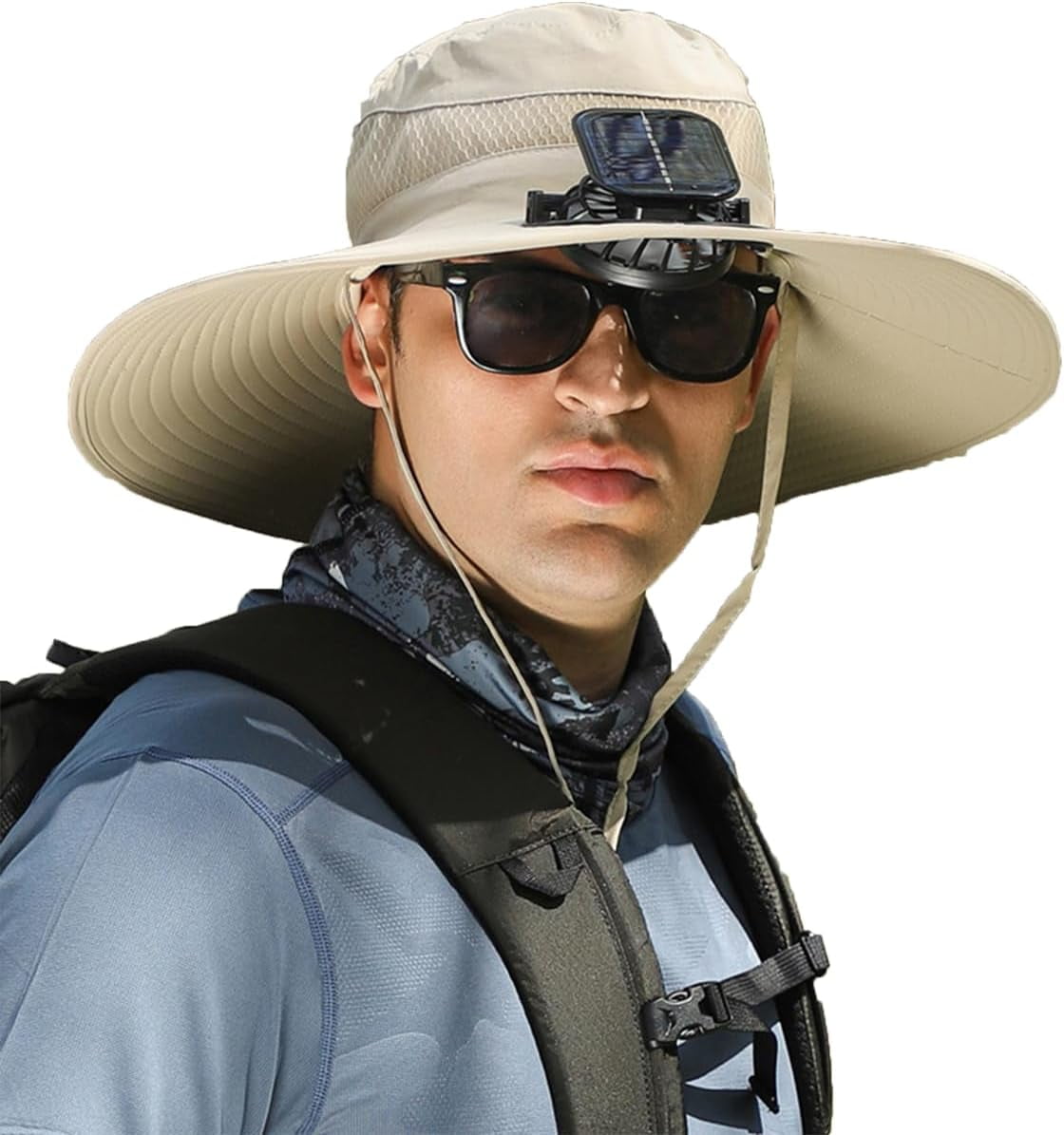 Solar Powered FanHat, Solar Fan Hat with Fans Solar Power, Outdoor Wide ...