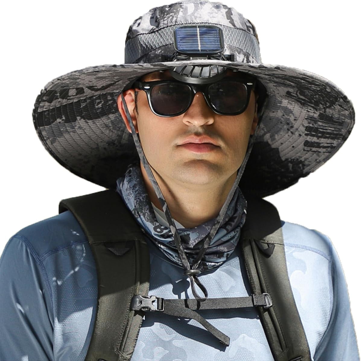 Solar Powered FanHat, Solar Fan Hat with Fans Solar Power, Outdoor Wide ...