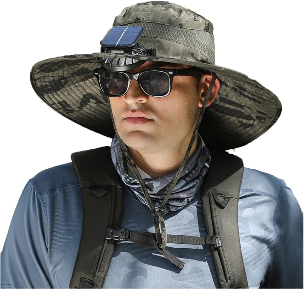 Solar Powered FanHat, Solar Fan Hat with Fans Solar Power, Outdoor Wide ...