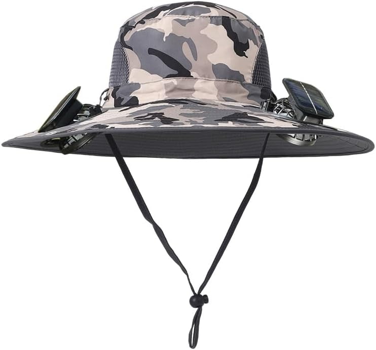 Solar Powered FanHat, Solar Fan Hat with Fans Solar Power, Outdoor Wide ...