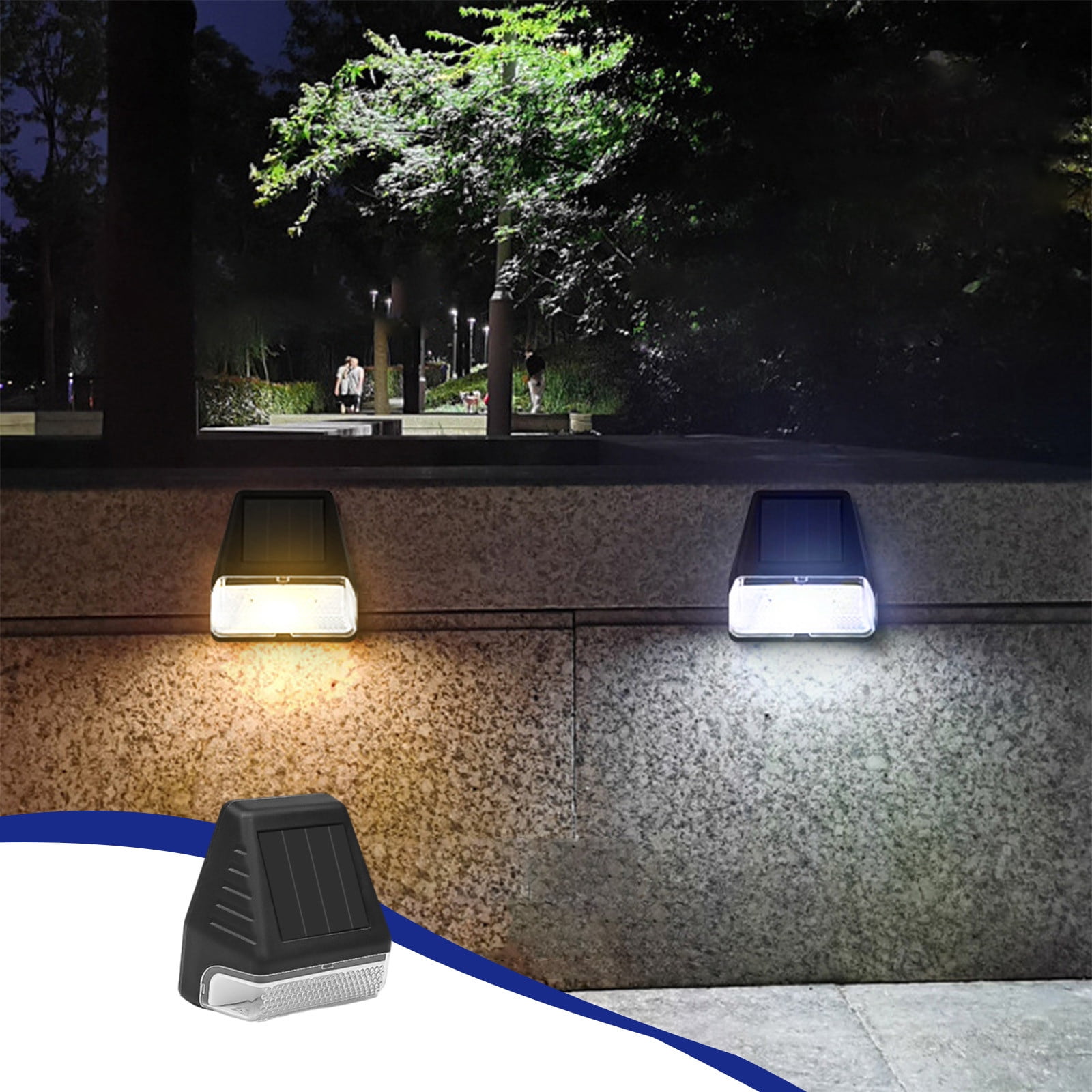 Solar Powered Fence Lamp, Outdoor Wall Lamp, Waterproof Steel Frame ...