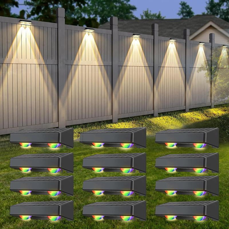 Solar Powered Fence Light, Outdoor Waterproof LED Light, Multi-mode ...