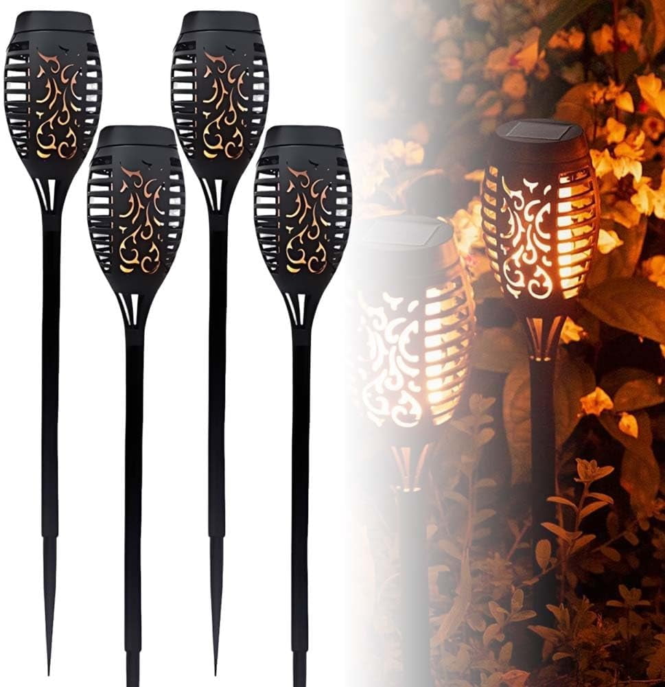 Solar Powered Fire Flame Design Garden Light, Solar Flame Lights ...
