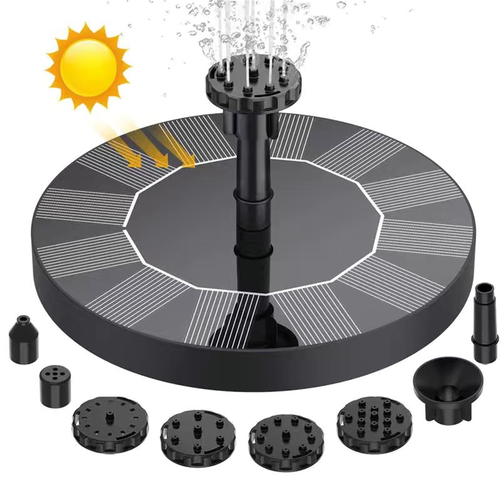 Solar-Powered Floating Fountain Pump for Bird Baths & Ponds – 1.5W ...