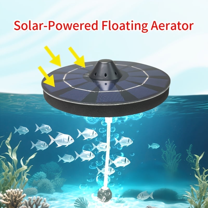 Solar Powered Floating Pond Aerator, No Battery Needed, 7.14" Fountain ...