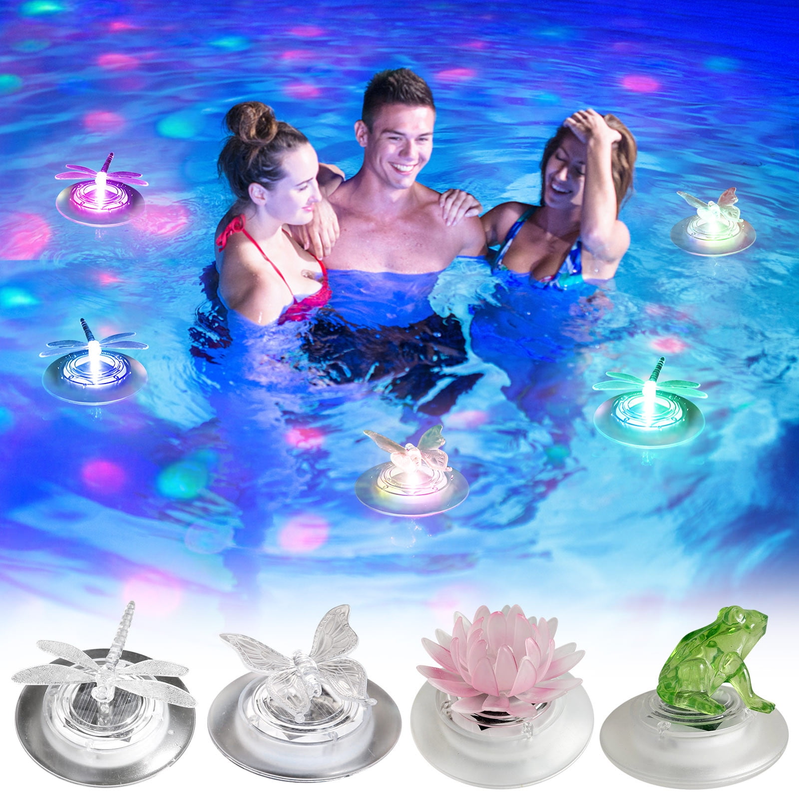 Solar Powered Floating Pond Light with Color Gradient - LED Waterproof ...