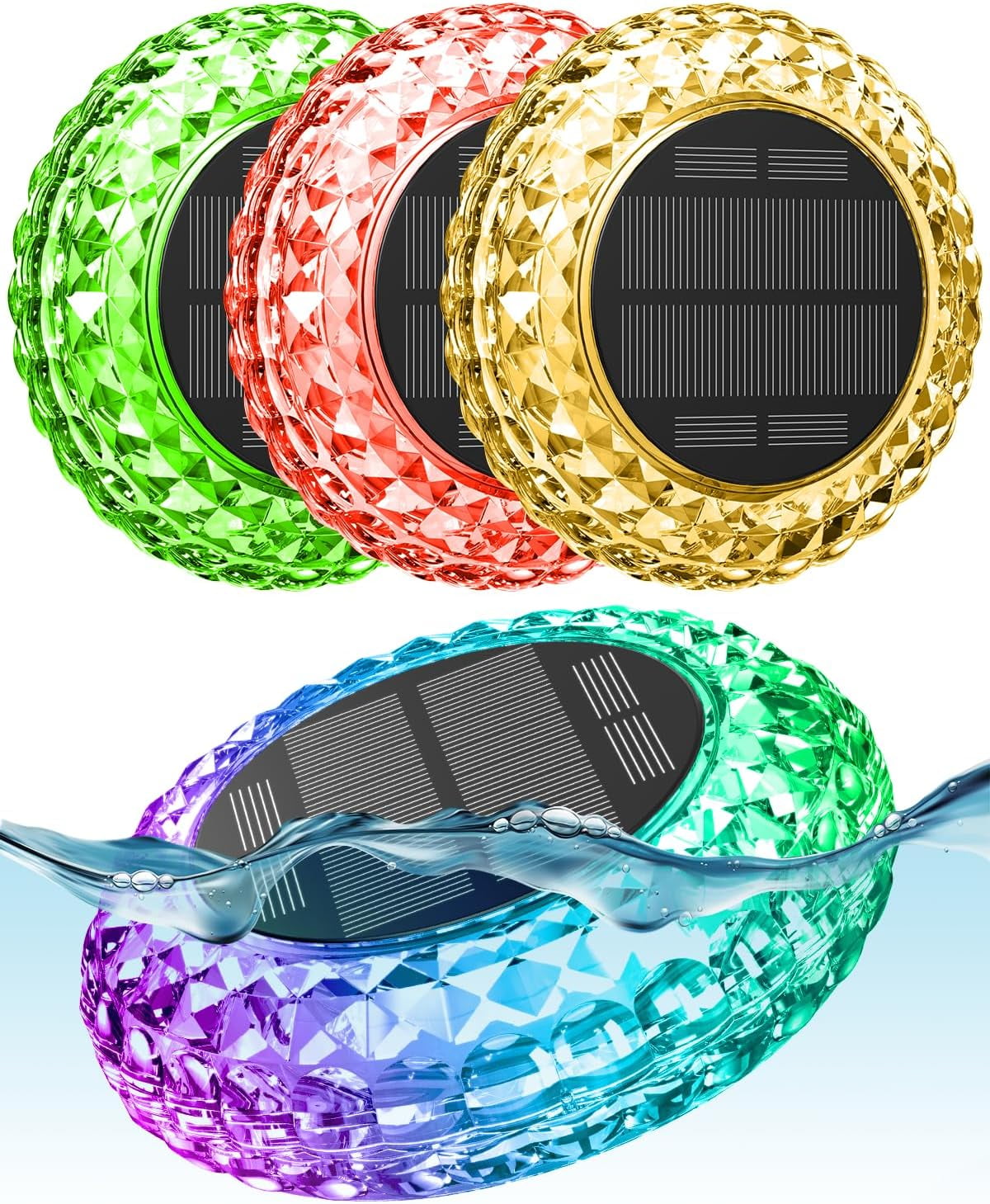 Solar Powered Floating Swimming Pool Lights, RGB Multi Color Changing ...