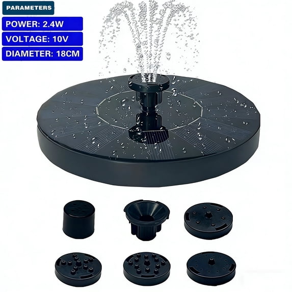 Solar Powered Floating Water Fountain, Outdoor Bird Bath Bubbler with 6 ...
