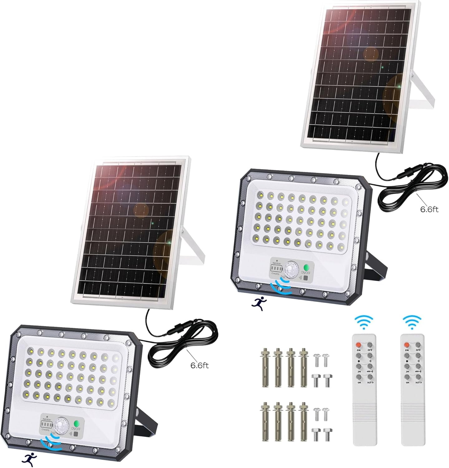 Solar Powered Flood Light Motion Sensor, IP65 Waterproof Led Solar ...