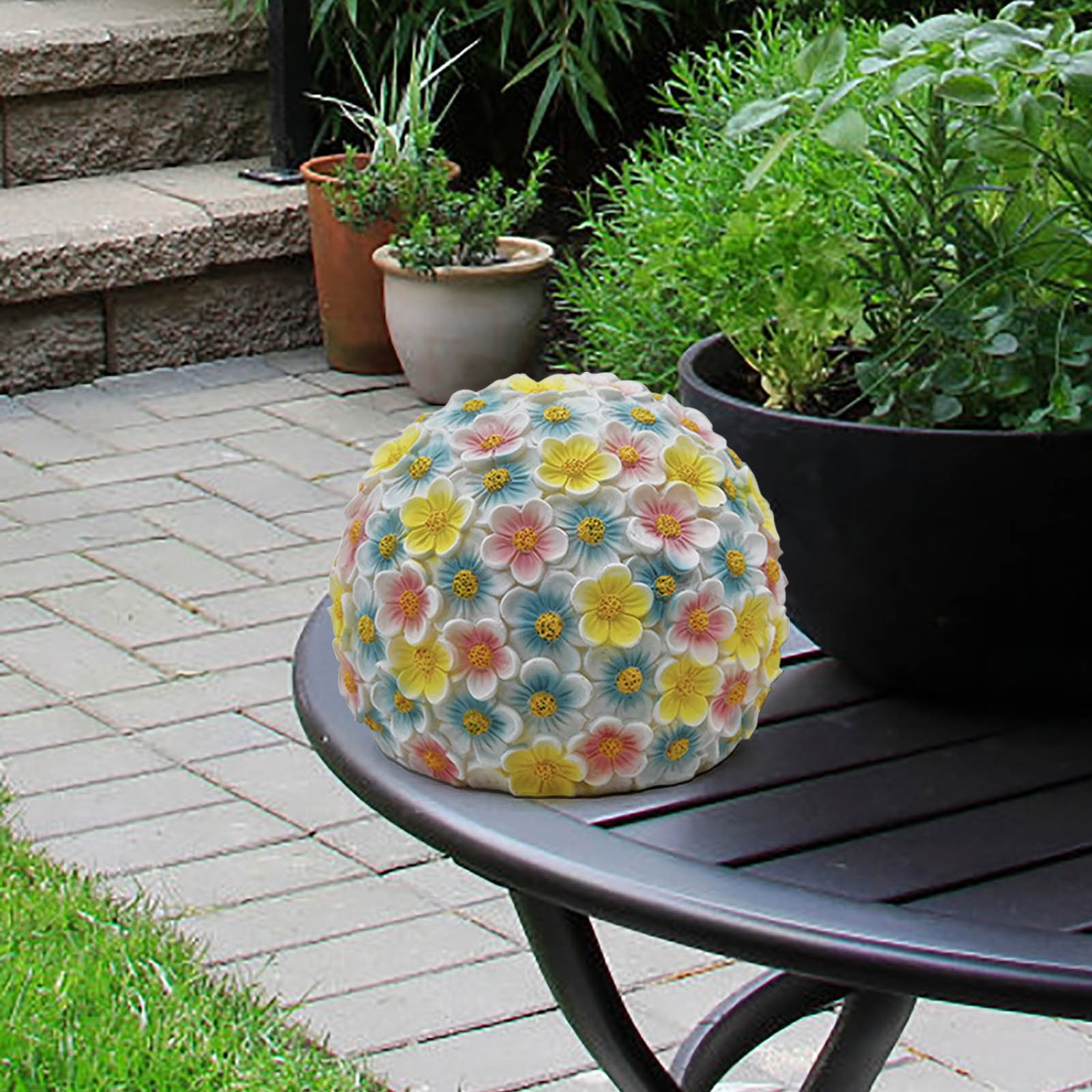 Solar Powered Garden Decor with Flowers,Dragonflies & Butterflies ...