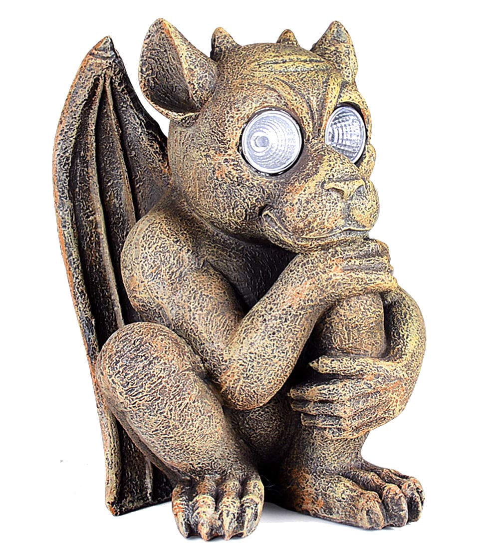 Solar Powered Gargoyle Outdoor LED Garden Light Decor - Walmart.com