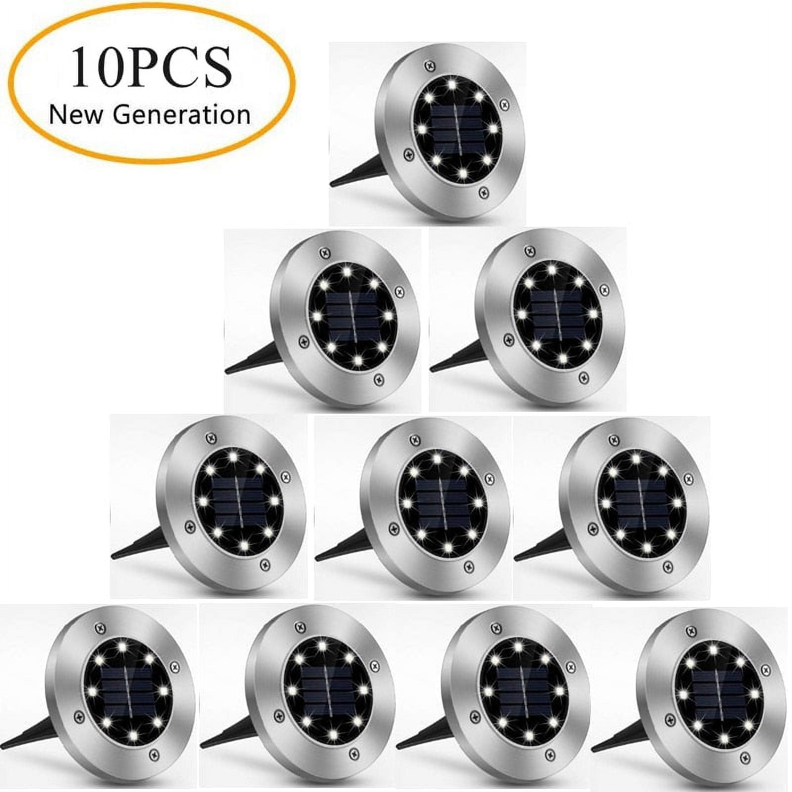 Solar Powered Ground Light 8 LEDs - Walmart.com