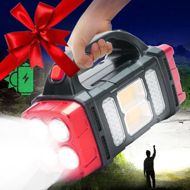 Solar Powered Handheld Rechargeable Flashlights, 8 Modes Spotlight with ...