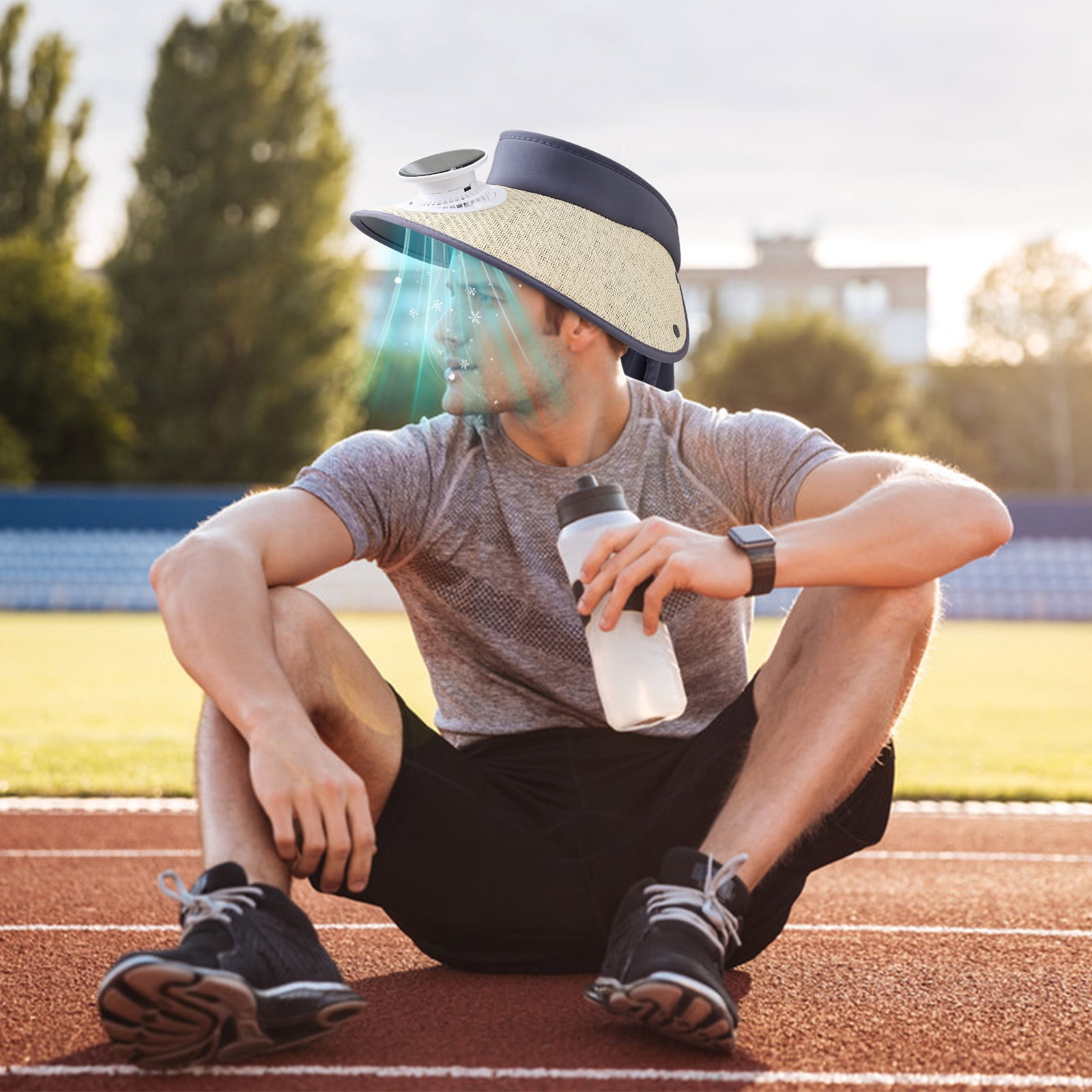 Solar Powered Hat Fan, Wide-brimmed Cooling Hat, Detachable ...