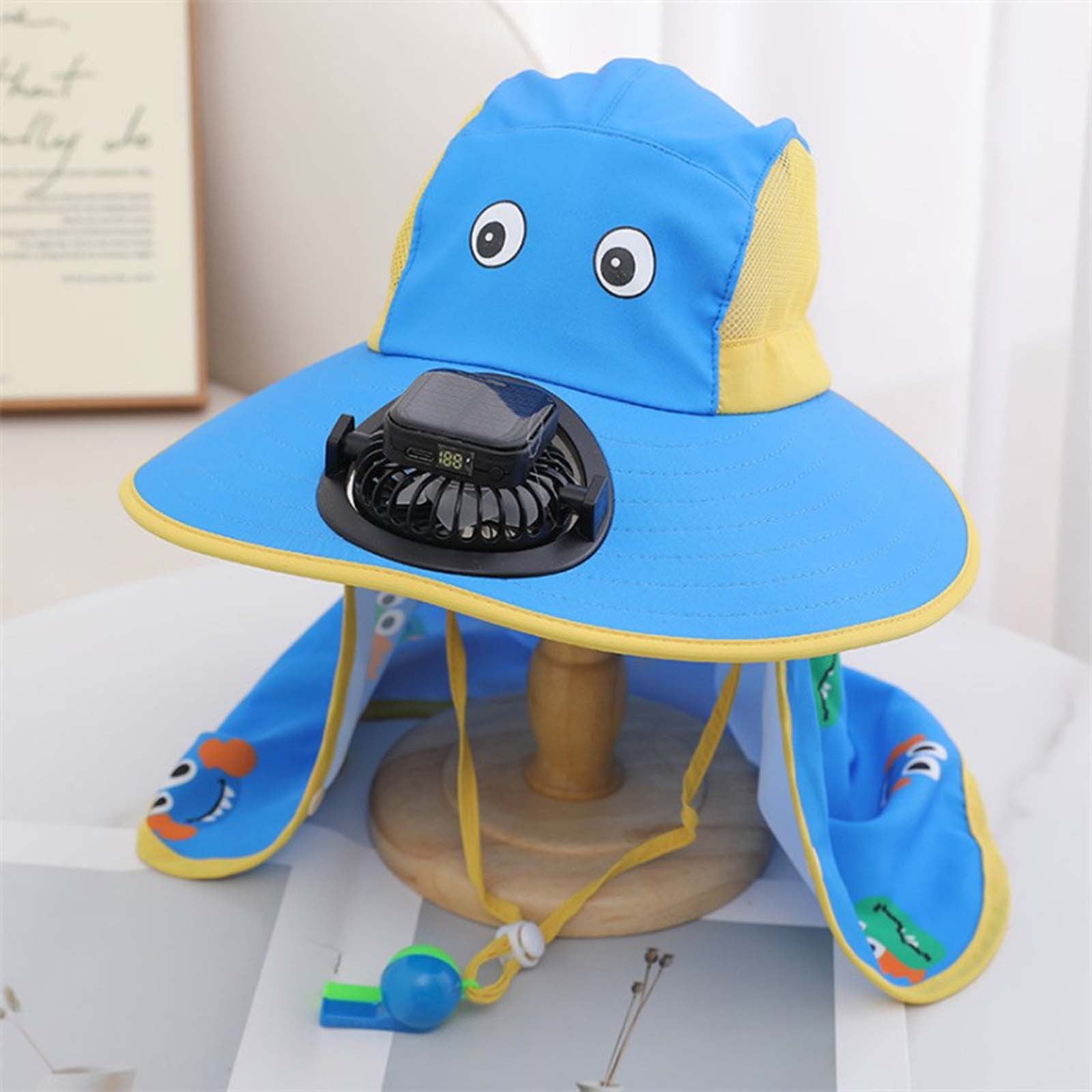 Solar Powered Hat with Fans for Kids - UPF 50+ Cooling Sun Hat with USB ...