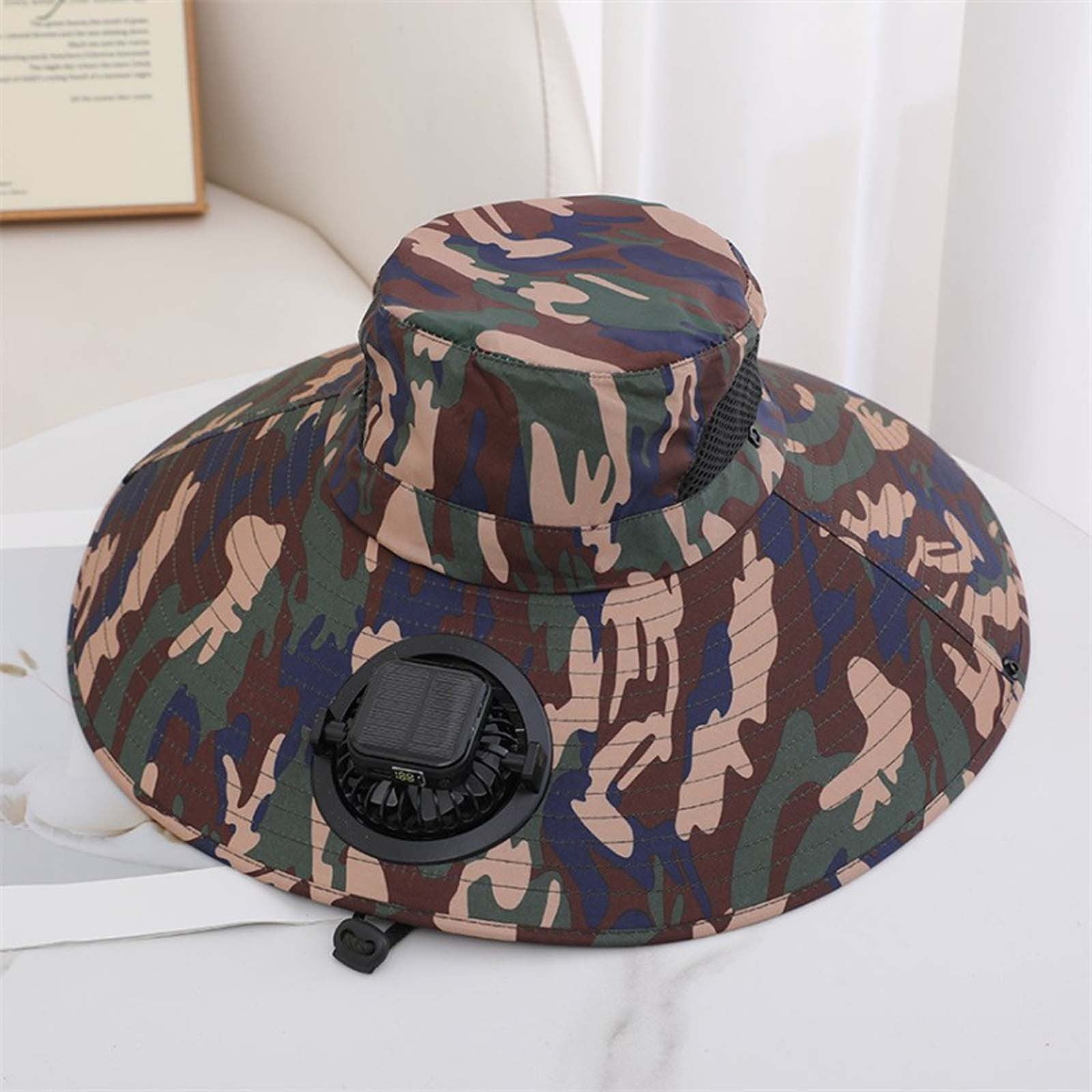 Solar Powered Hat with Fans - UPF50+ Sun Protection Bucket Hat for Men ...