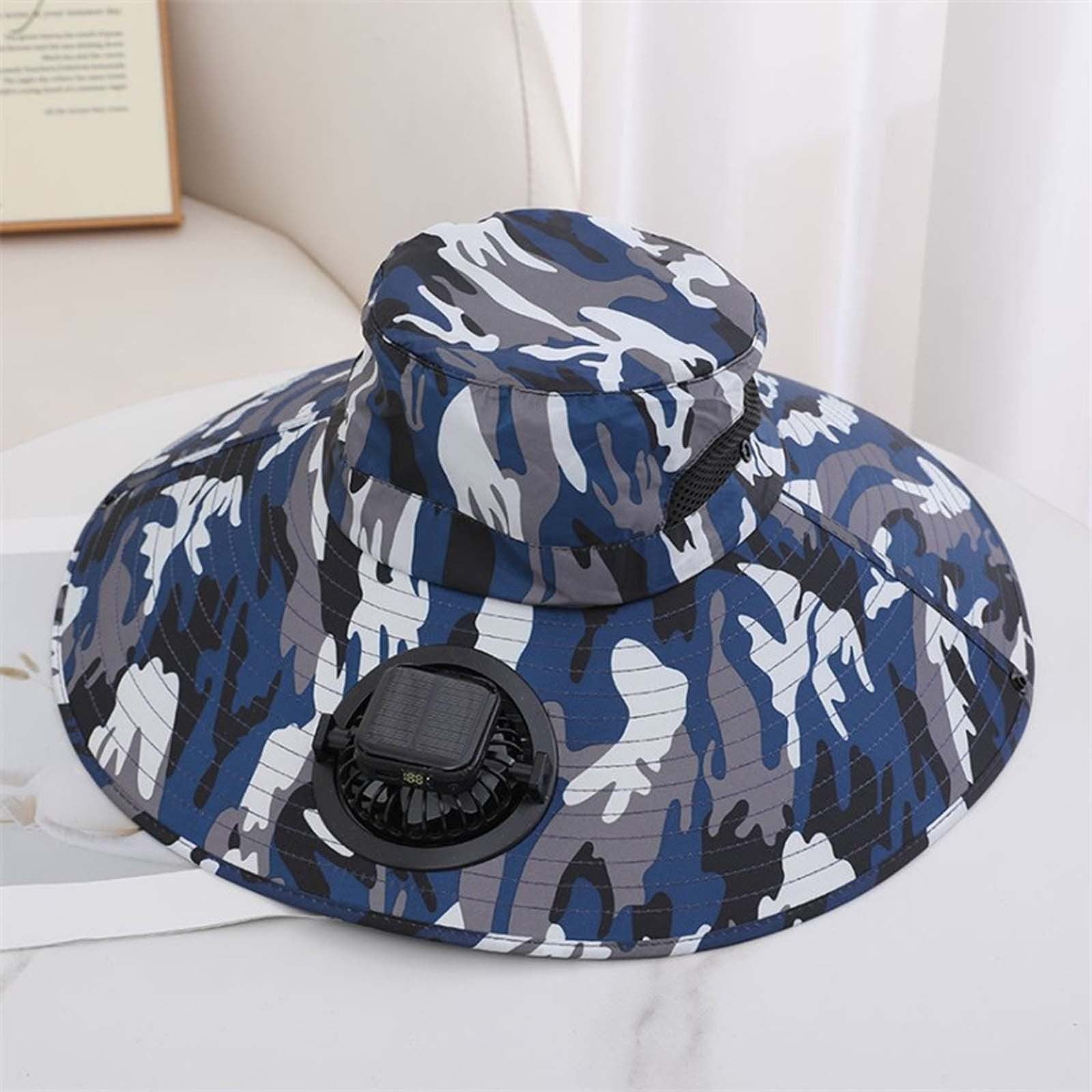 Solar Powered Hat with Fans - UPF50+ Sun Protection Bucket Hat for Men ...