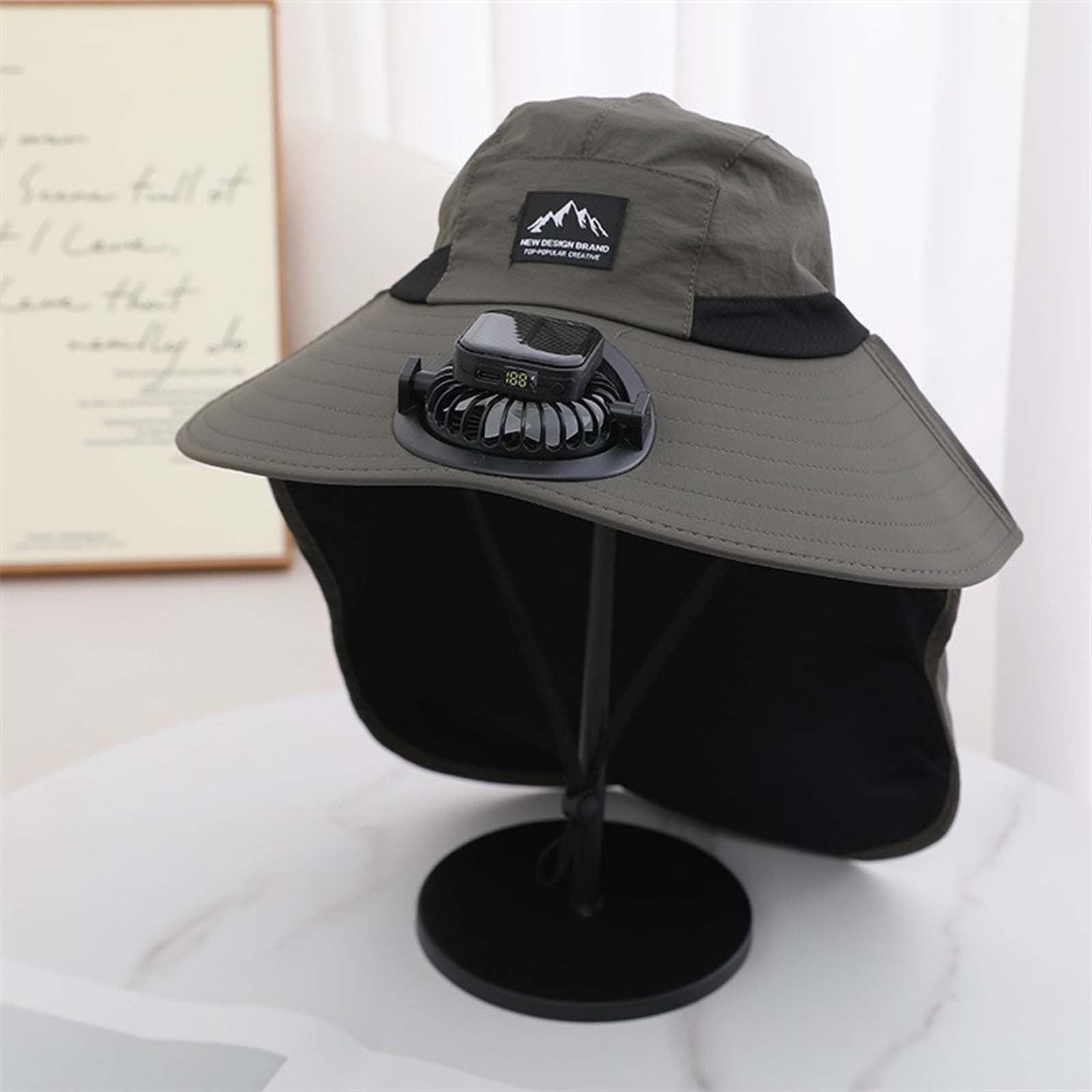 Solar Powered Hat with Fans - UPF50+ Sun Protection Bucket Hat for Men ...