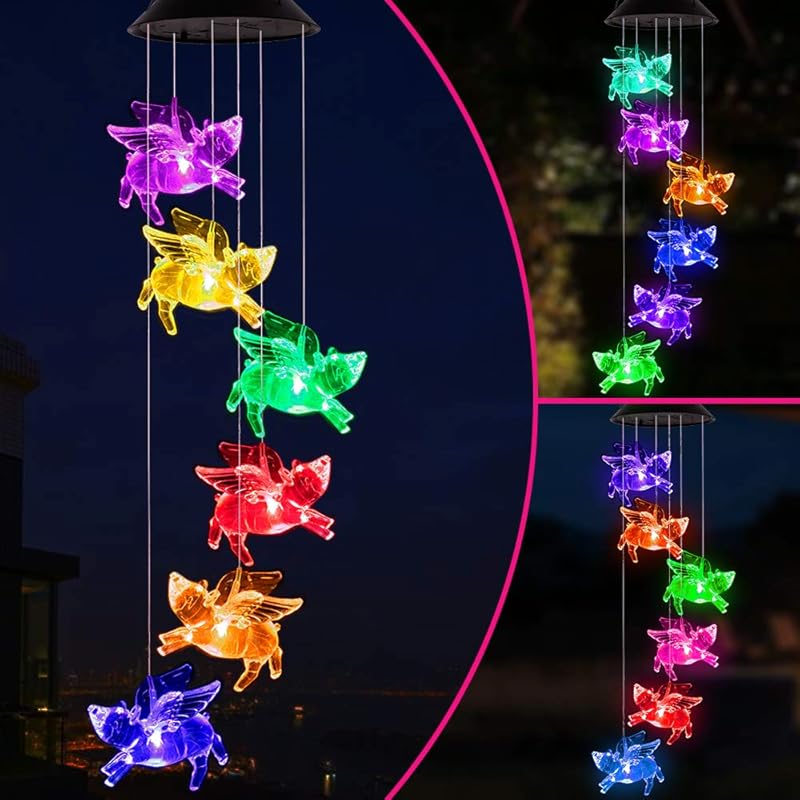 Solar-Powered Heart Wind Chimes – Color-Changing LED Outdoor Decor for ...