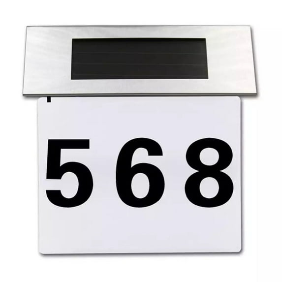 Solar Powered House Number Sign Light Ip44 Waterproof Stainless Steel ...