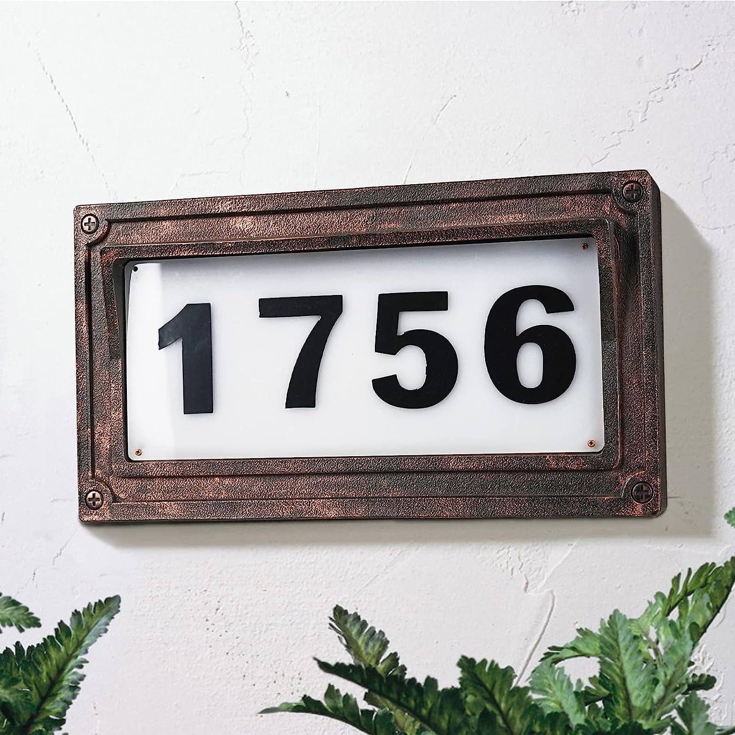 Solar Powered House Numbers, Address Sign LED Outdoor Plaque Lighted Up ...