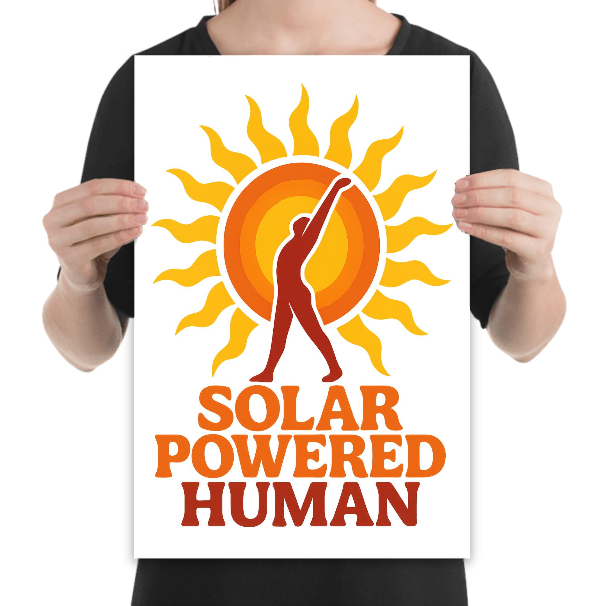 Solar Powered Human Retro Wall Art 13x19 Vintage Eco Decor for Nature ...