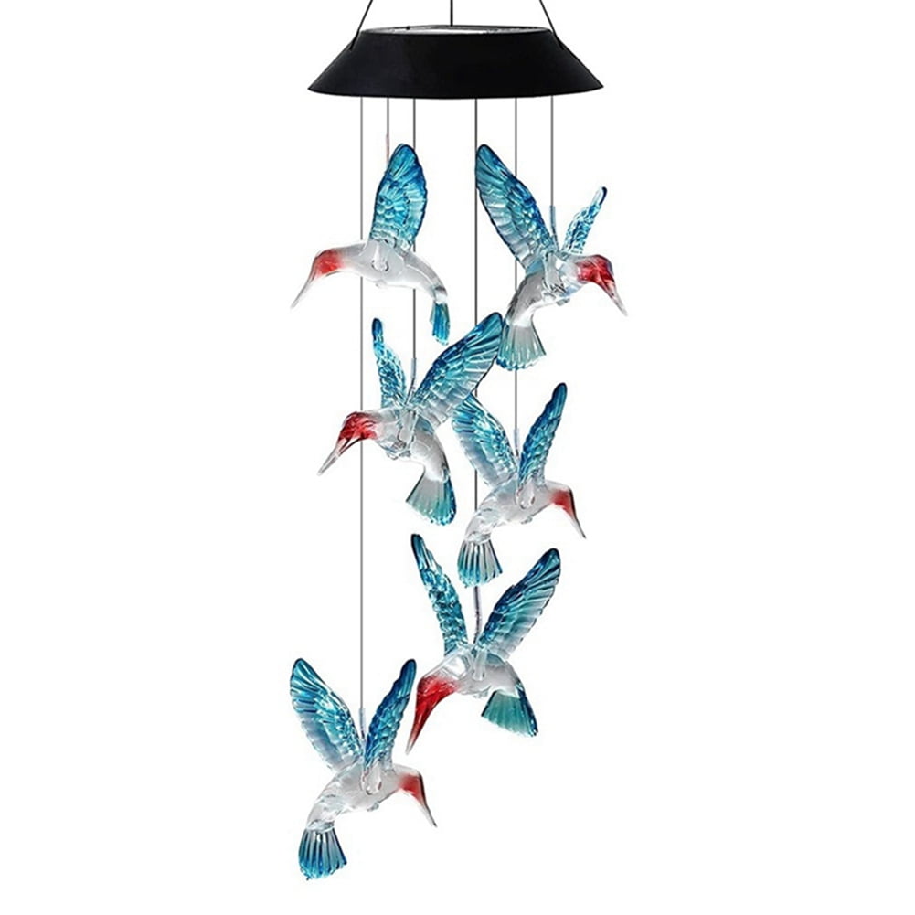 Solar-Powered Hummingbird - Color-Changing Light - Outdoor Garden Decor ...