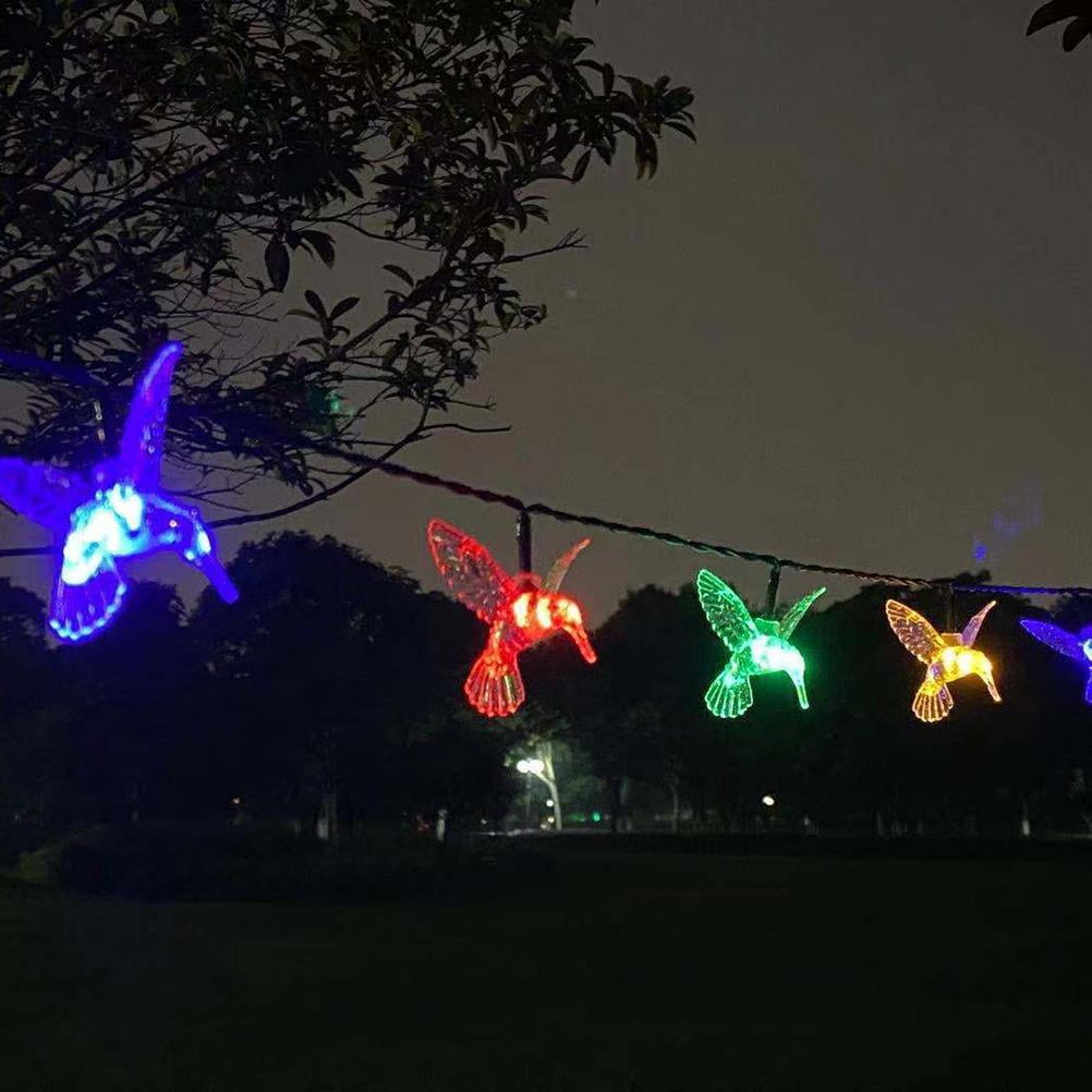 Solar Powered Hummingbird LED String Lights, 22ft 30 LED Bird Fairy ...