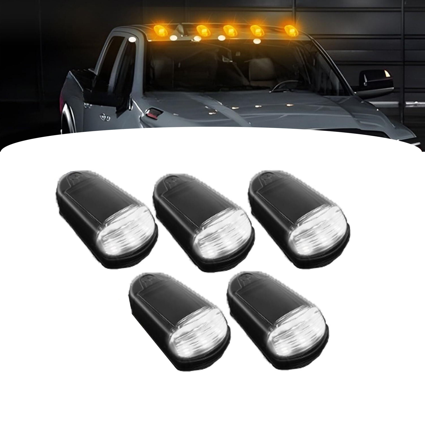 Solar Powered LED Cab Lights 7-Color IP68 Waterproof No-Drill Cab ...